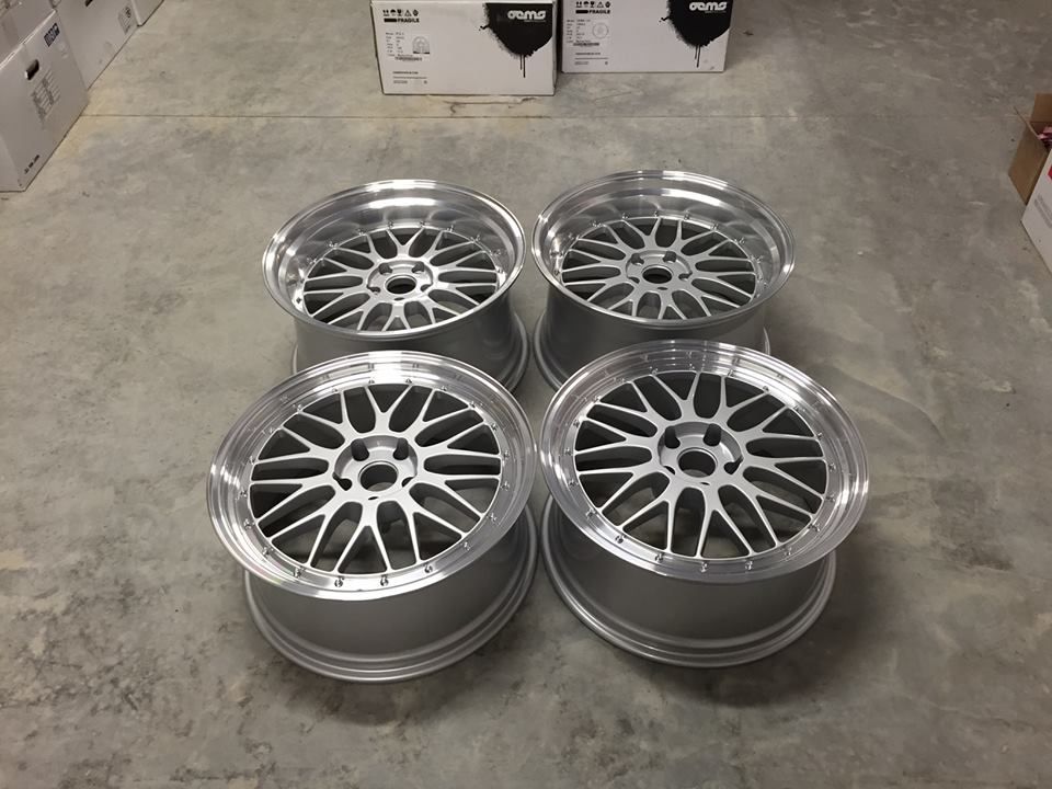 20" Staggered BBS LM Style Wheels - **Silver Polished - Deep Dish Rears ...
