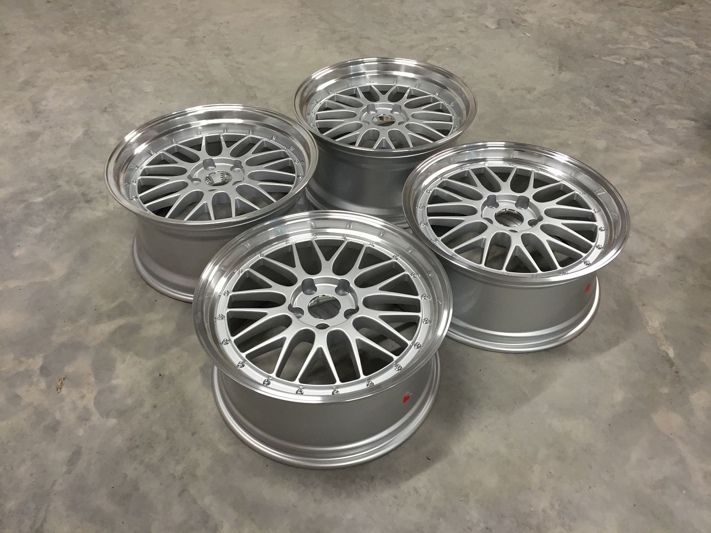 19" Staggered BBS LM Style Wheels - Silver Polished Deep Dish Rears **£ ...