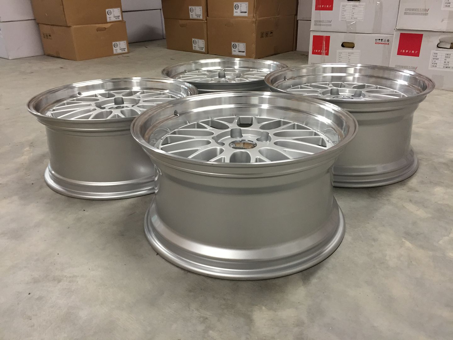 19" Staggered BBS LM Style Wheels - Silver Polished Deep Dish Rears **£ ...