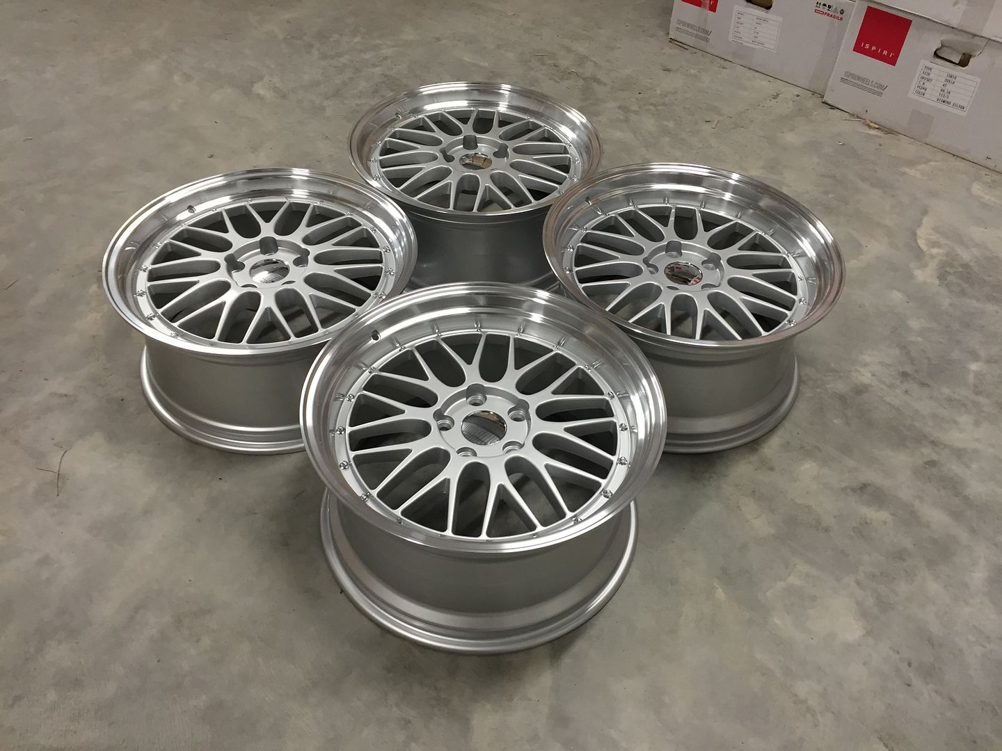 19" Staggered BBS LM Style Wheels - Silver Polished Deep Dish Rears **£ ...