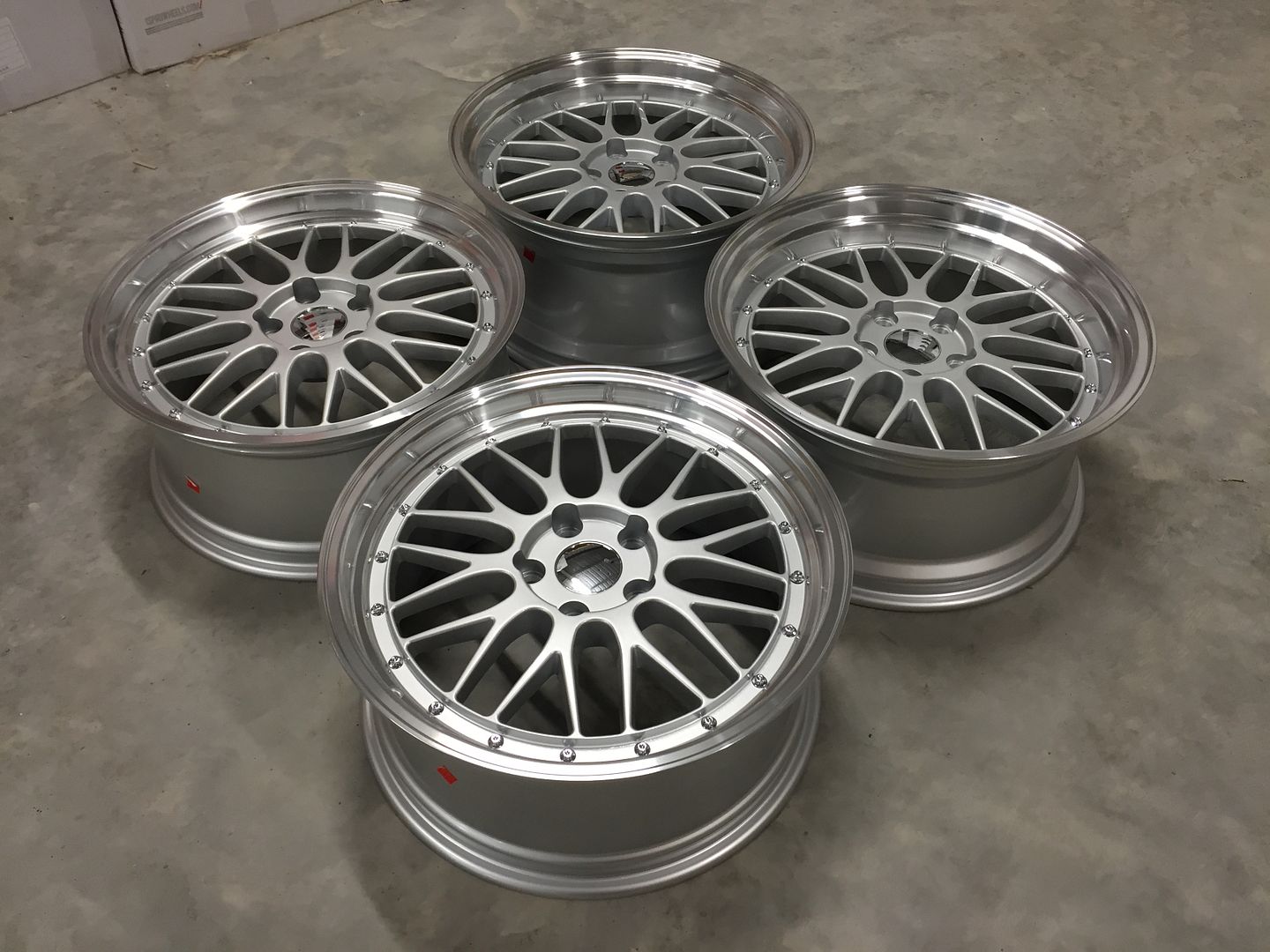 19" Staggered BBS LM Style Wheels - Silver Polished Deep Dish Rears **£ ...