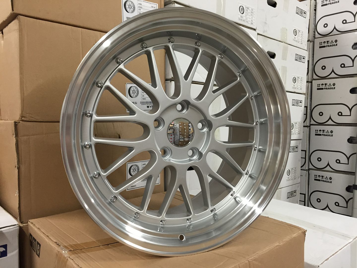 19" Staggered BBS LM Style Wheels - Silver Polished Deep Dish Rears **£ ...