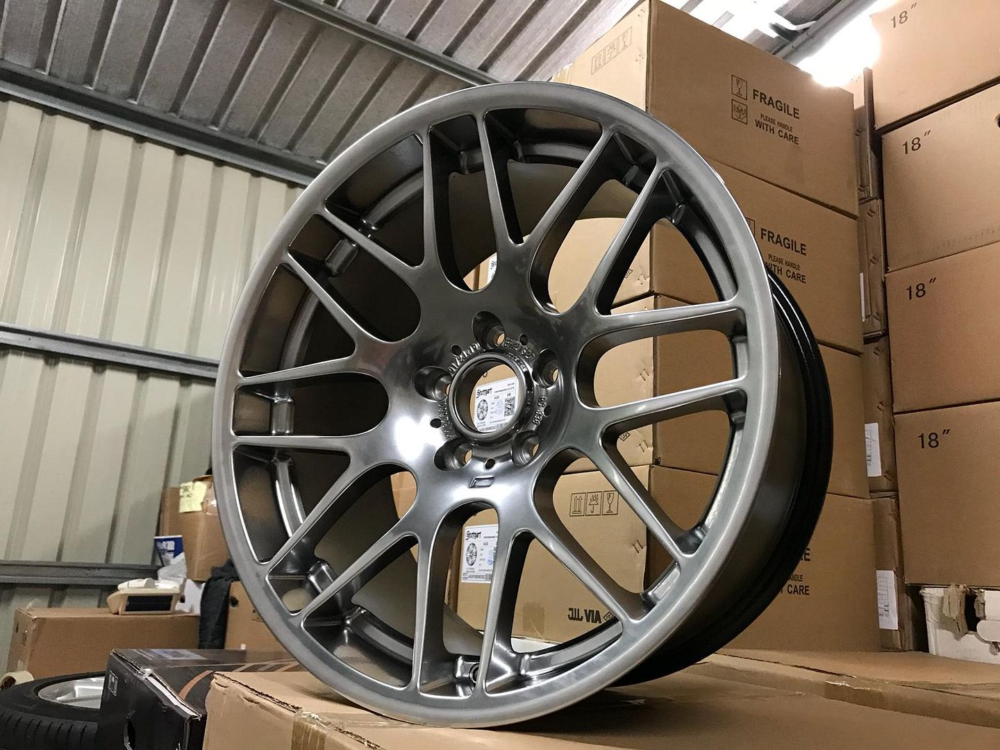 19" Staggered CSL Style Wheels - Hyper Black (Shadow Chrome ...