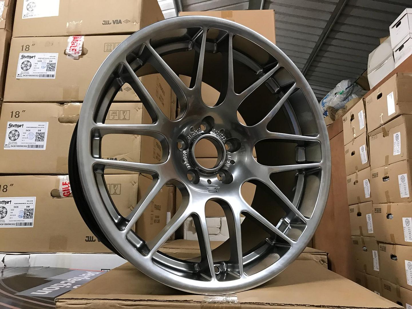 19" Staggered CSL Style Wheels - Hyper Black (Shadow Chrome ...