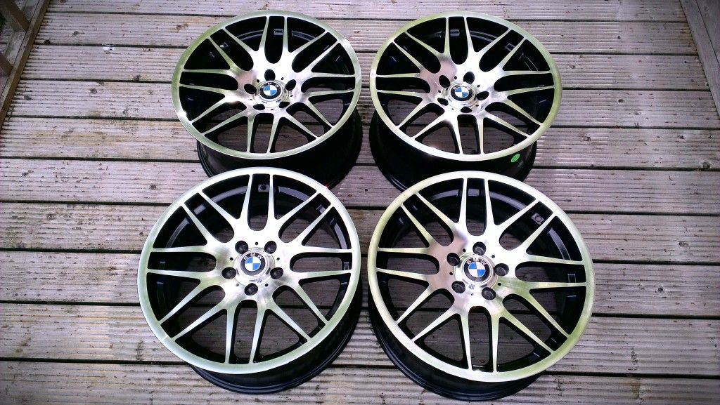 19' Staggered Black / Machined Face CSL Style Wheels - **Direct E46 M3 ...